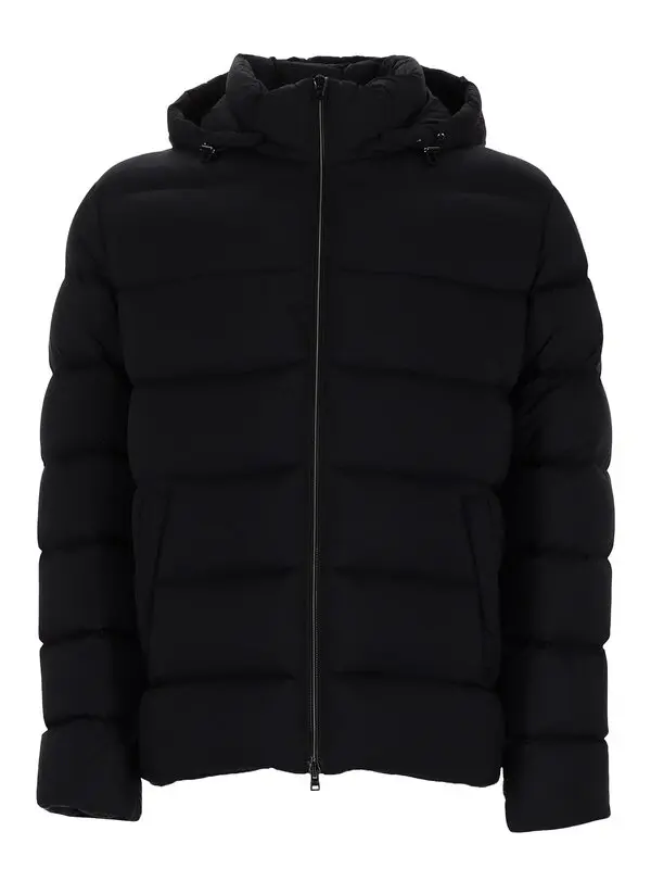 Herno Quilted Down Jacket With Hood - Black