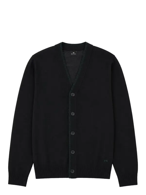 Paul Smith Merino Wool Button-detail Cardigan - Black