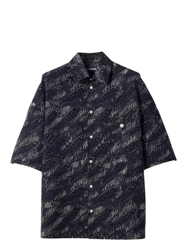 Jacquemus Logo Cotton Shirt - Black