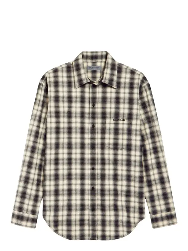Balenciaga Checked Shirt - White