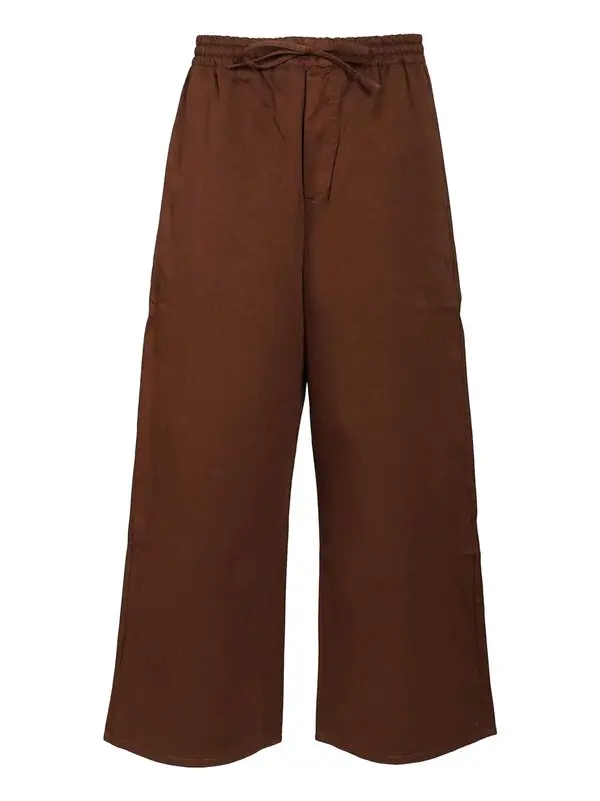 Loewe Cotton Drawstring Trousers - Brown