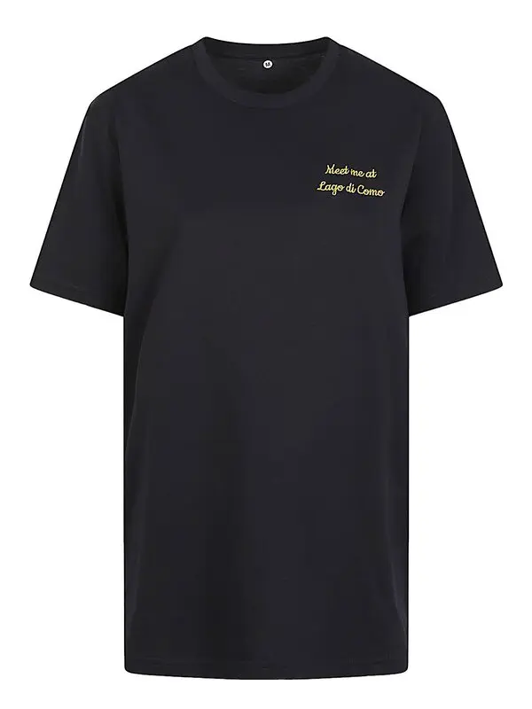 TESSABIT PRIVATE LABEL Meet Me At Lago Di Como" Embroidered T-shirt - Blue