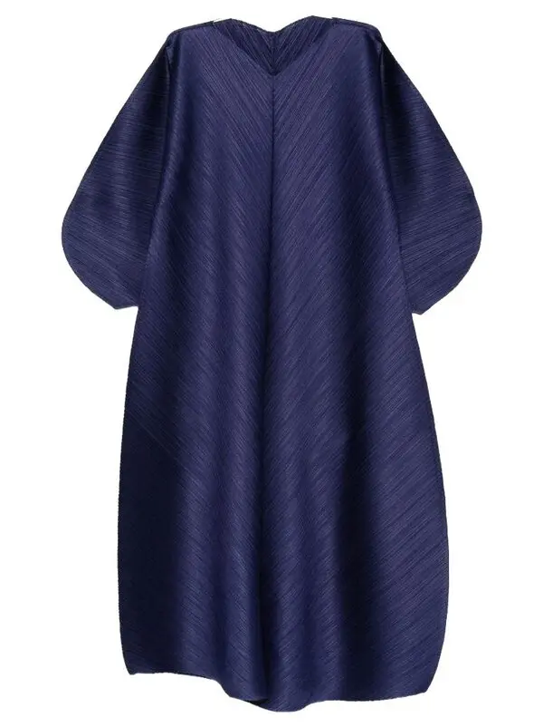 Issey Miyake Pleated Midi Dress - Blue
