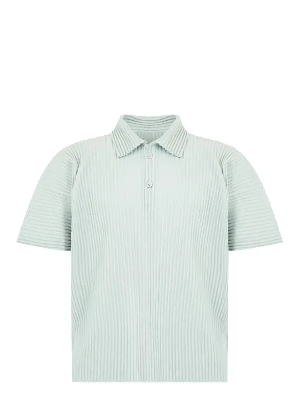 Issey Miyake Pleated Polo Shirt - Grey