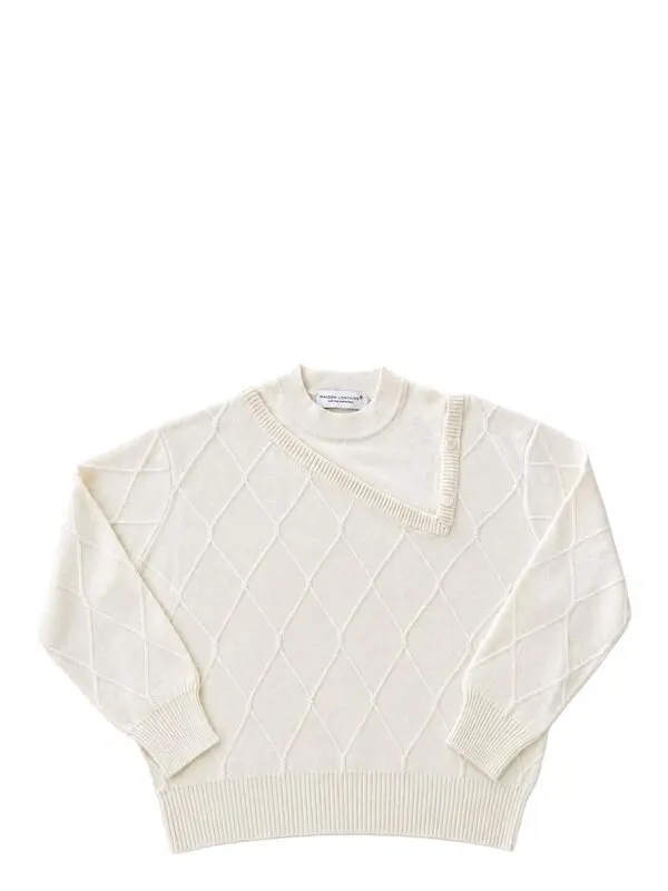 MAISON LOINTAINE Off-shoulder Cable Knit Sweater - White
