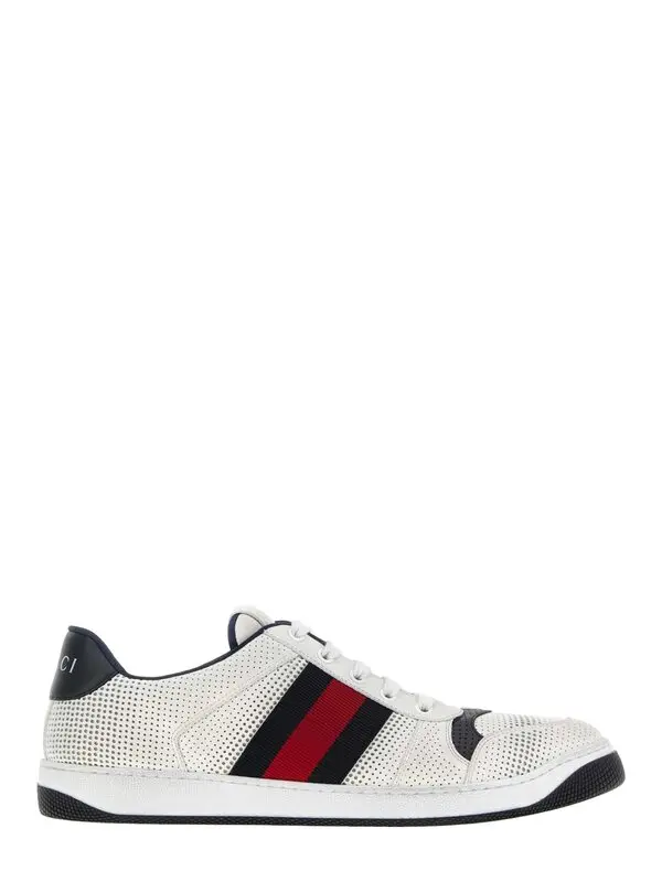 Gucci Snethestaneker Perforated Leather Sneakers - Whbl