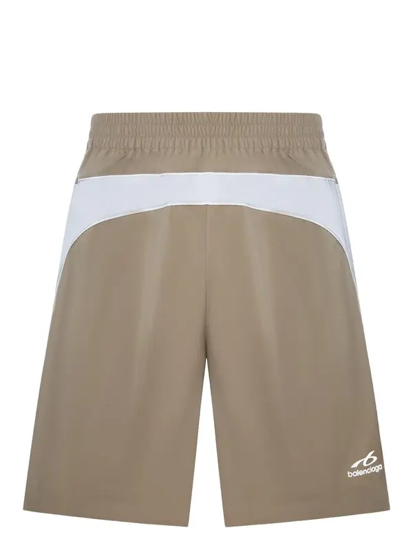 Balenciaga Paneled Logo Print Shorts - Grey