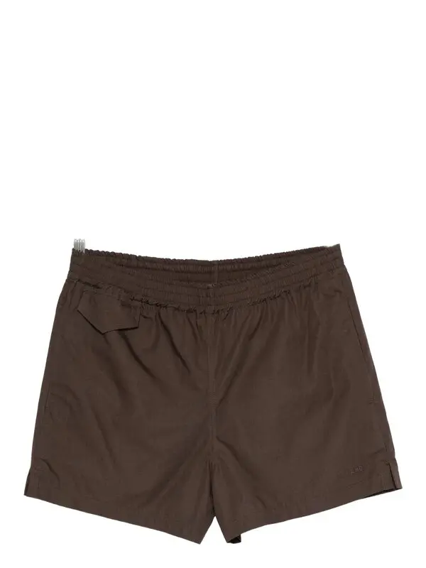 A.p.c. Drawstring Waist Cotton Shorts - Marrone