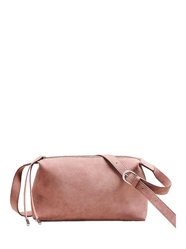 Anthropologie Faux Suede Slouchy Shoulder Bag - Pink