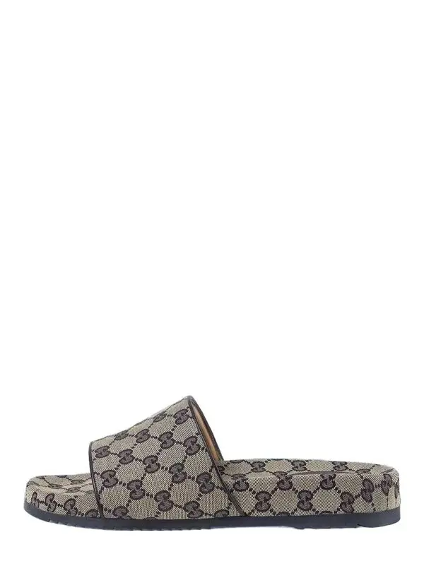 Gucci Gg Monogram Slide Sandal - Beige/blue