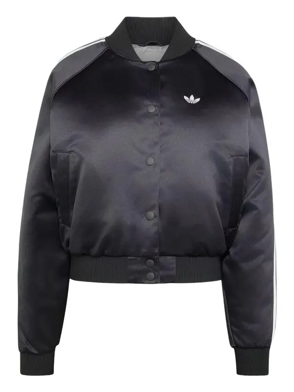 Adidas Satin Bomber Jacket - Black/white/grey Three