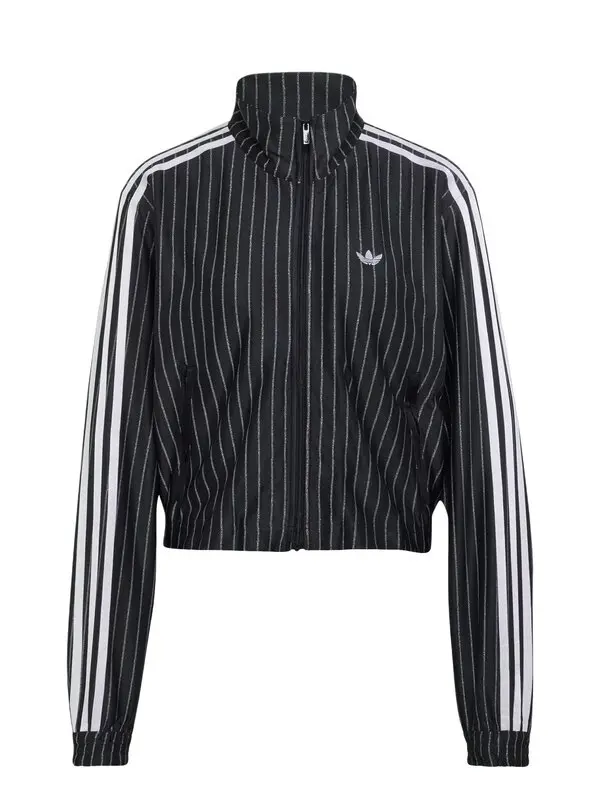 Adidas Firebird Pinstripe Track Jacket - Black/silver Metallic