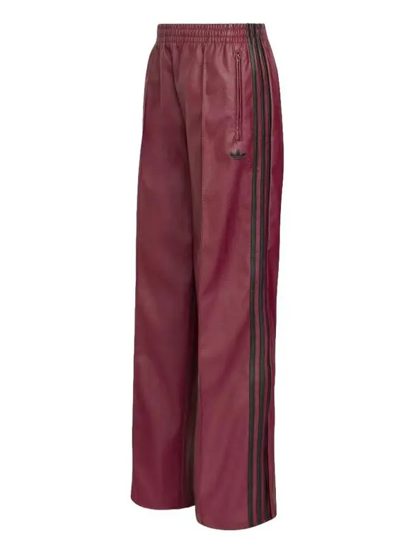Adidas Firebird Loose Pleather Pants - Maroon