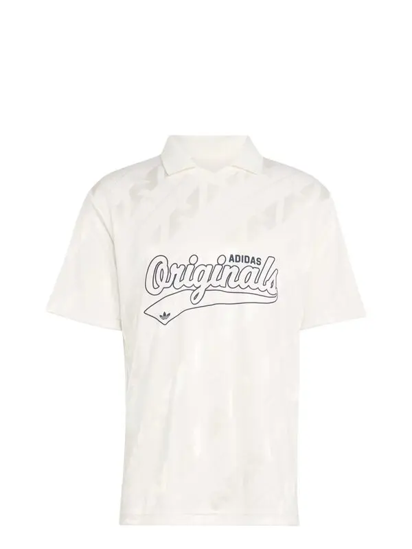 Adidas Originals Jacquard Jersey Polo Shirt - Cloud White