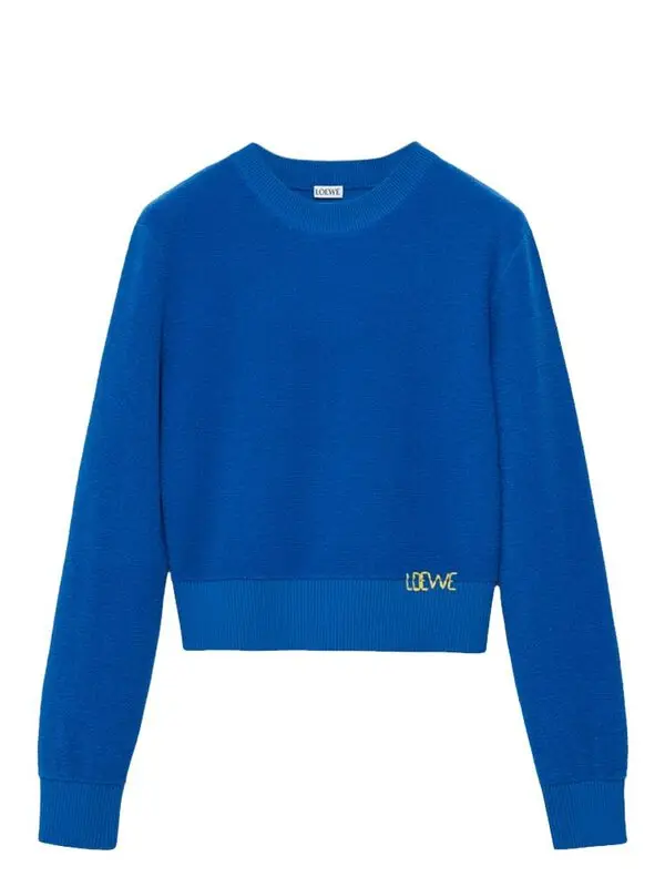 Loewe Wool Sweater Ecru - Blue