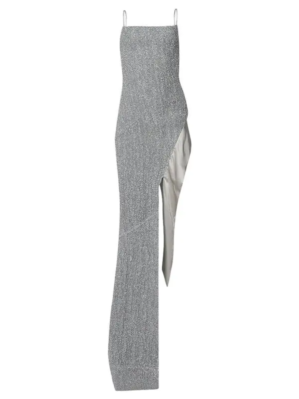 Burc Akyol Mila Lurex Gown - Silver