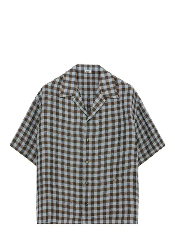 Loewe Short Sleeve Shirt Blue And Brown - Multi