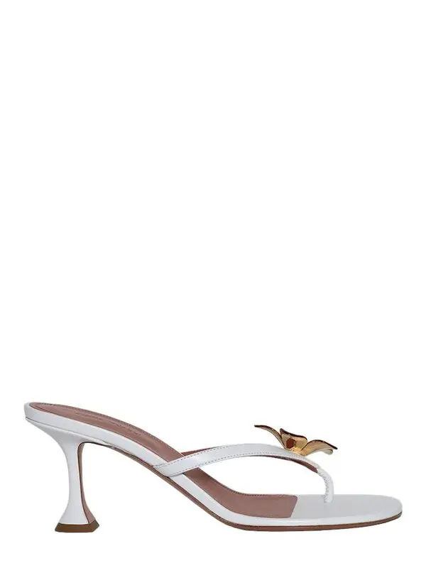 Amina Muaddi Vittoria Thong Sandal Nappa Leather - White