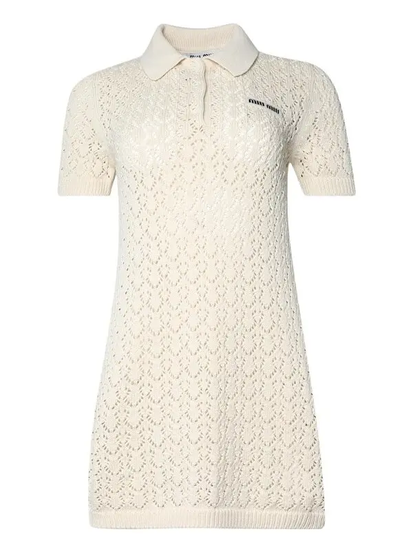Miu Miu Knitted Mini Polo Dress - Yellow