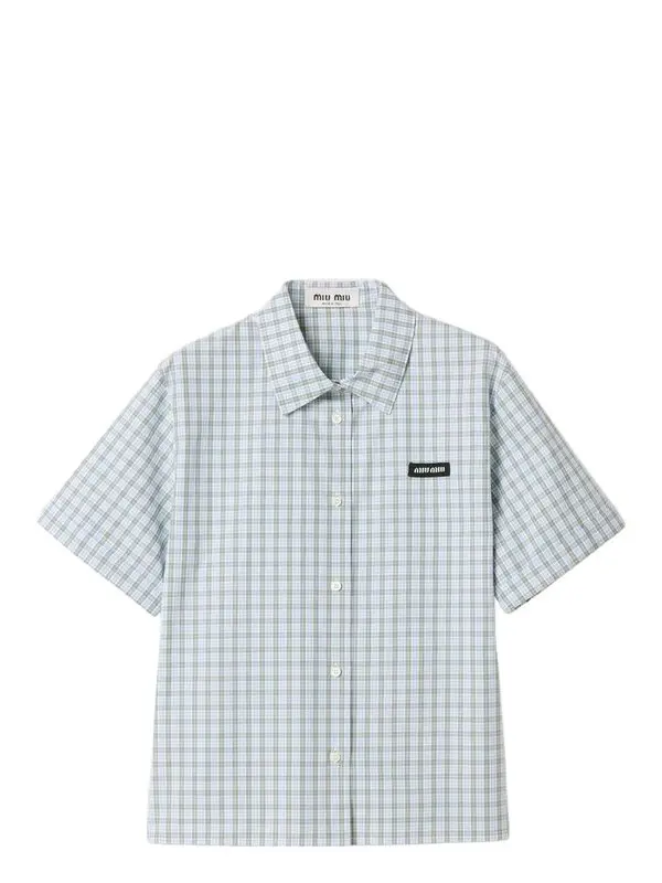 Miu Miu Check Poplin Shirt - Grey