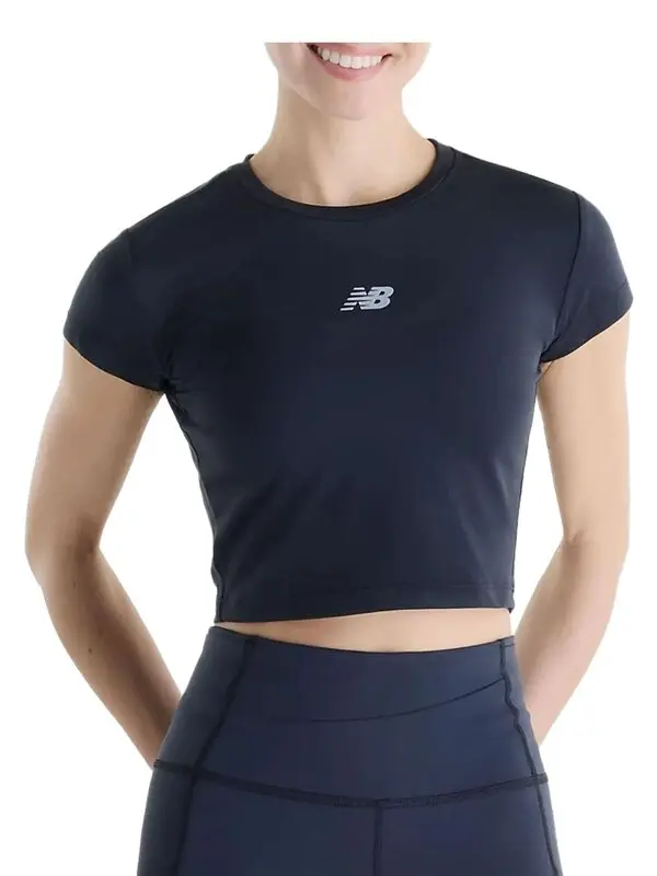 NEW BALANCE Harmony Fitted Cropped T-shirt - Black