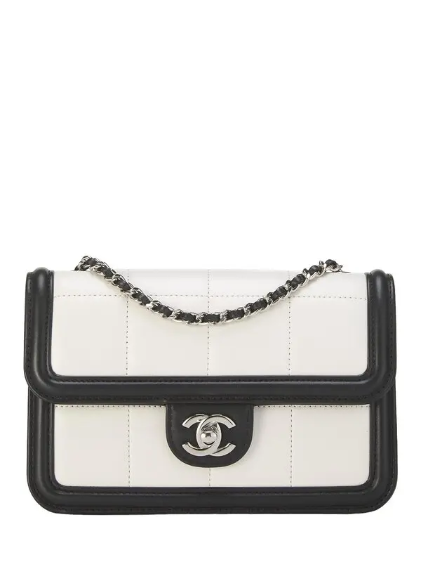 Chanel Lambskin Chocolate Bar Half Flap - White