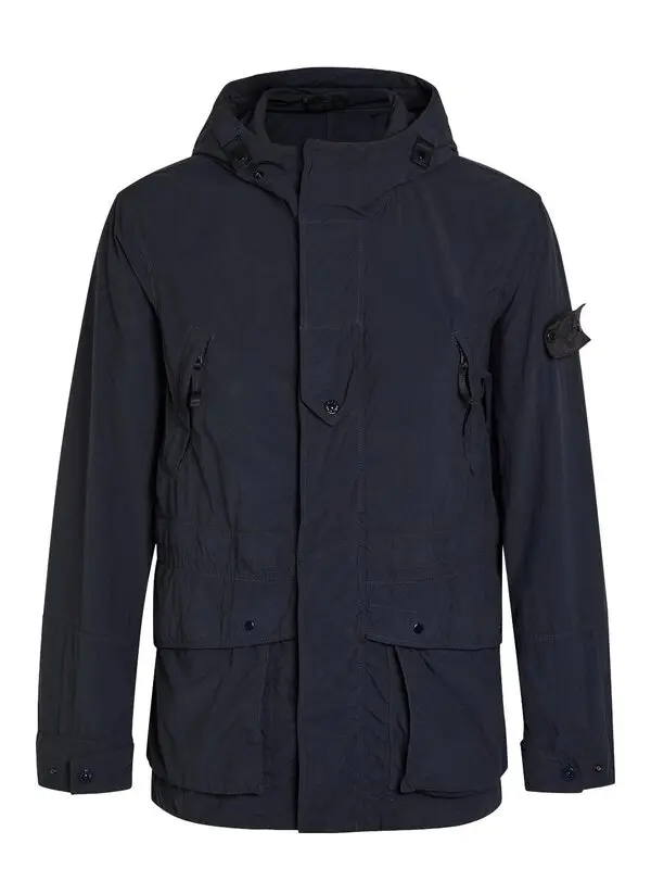 Stone Island Ghost Hooded Nylon Parka Jacket - Navy