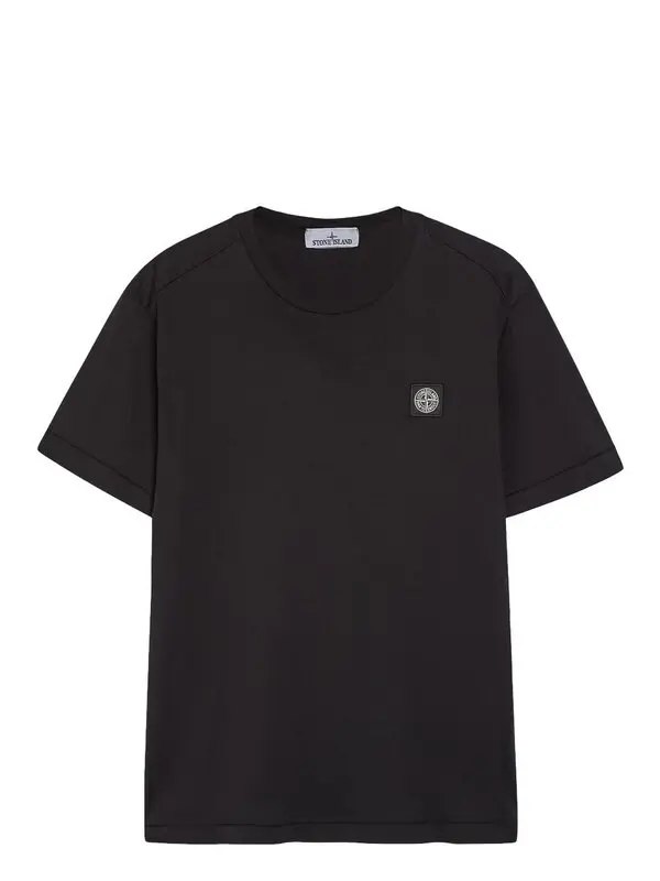 Stone Island Compass Logo Cotton T-shirt - Black