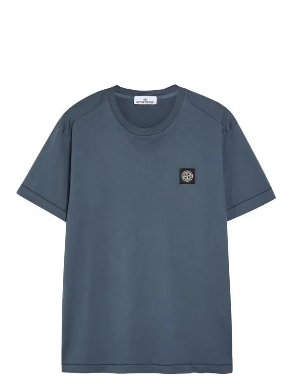 Stone Island Compass Logo Cotton T-shirt - Blue Dark