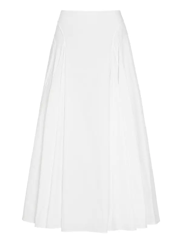 Another Tomorrow Panelled Cotton-poplin Maxi Skirt - White