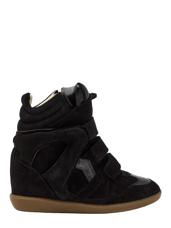 Isabel Marant Étoile Bekett Panelled Leather And Suede Sneakers - Black