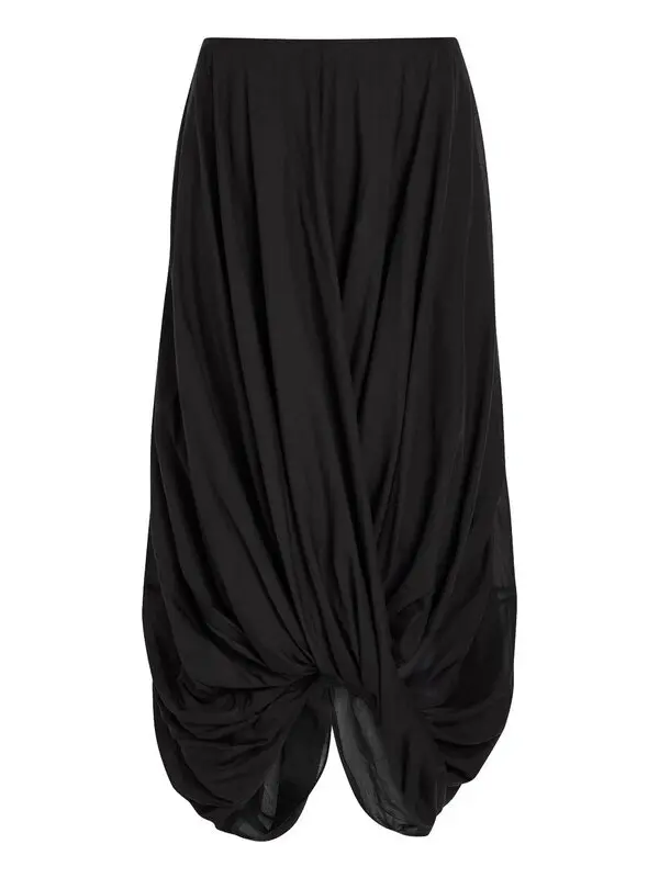 TOTEME Cotton-blend Midi Skirt - Black