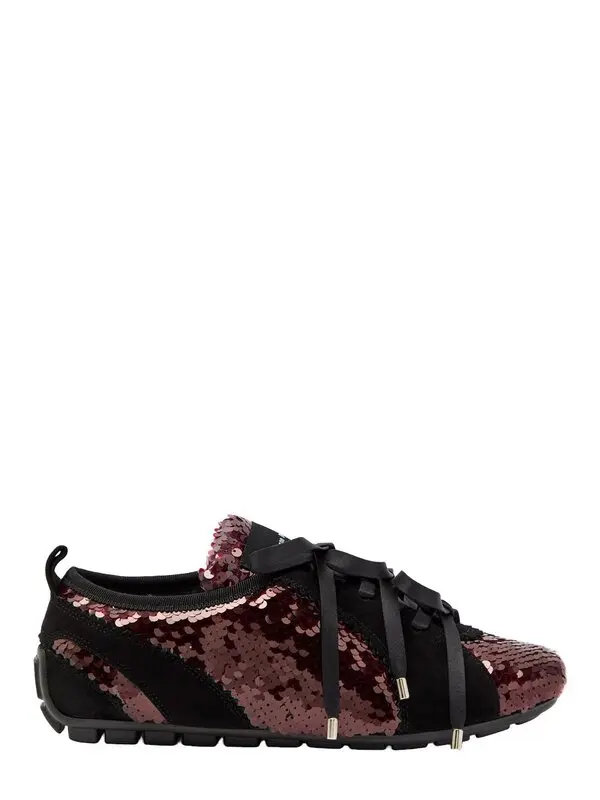 Simone Rocha Embellished Suede Ballerina Sneakers - Dark Red