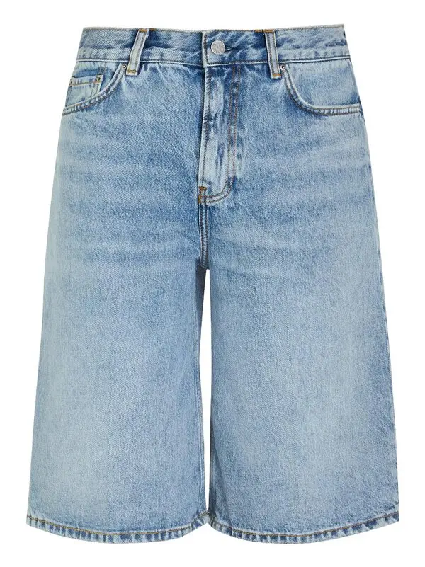 TOTEME Longline Denim Board Shorts - Light Blue