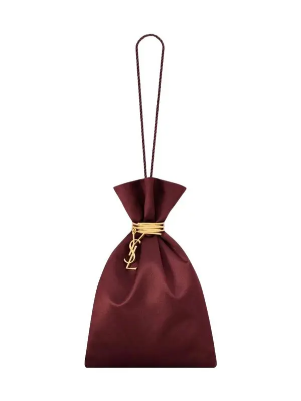 Saint Laurent Evening Logo Pouch - Red