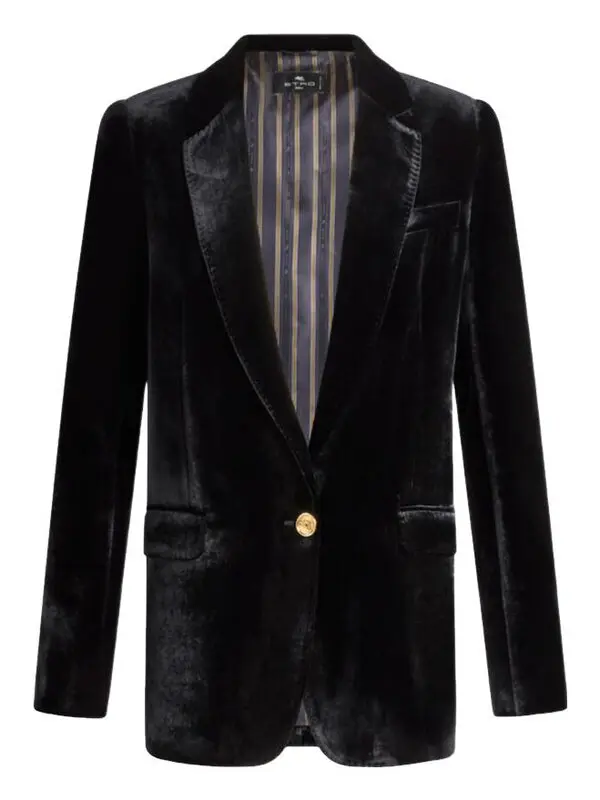 Etro Velvet Single-breasted Jacket - Black