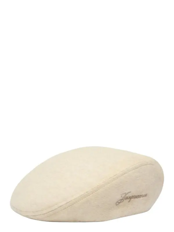 Jacquemus Valérie Logo Embroidered Beret - Light Brown