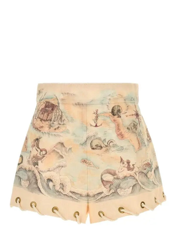 Zimmermann Printed Shorts - Beige