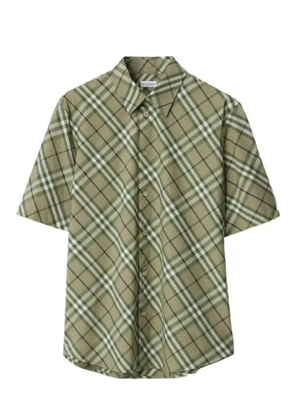 Burberry Short Sleeved Checked Shirt - Skylark