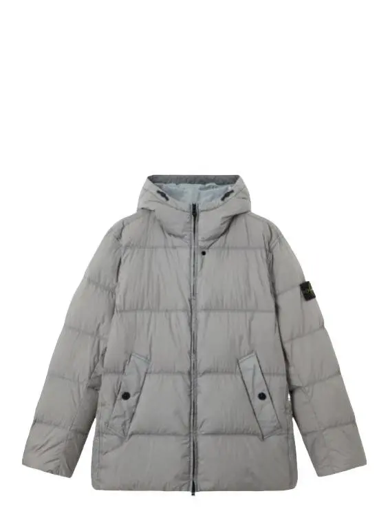 Stone Island Padded Hooded Down Jacket - Grey