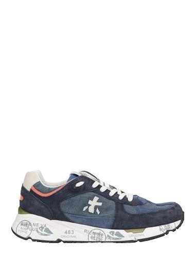 Premiata Mase Leather And Textile Fiber Sneakers - Navy