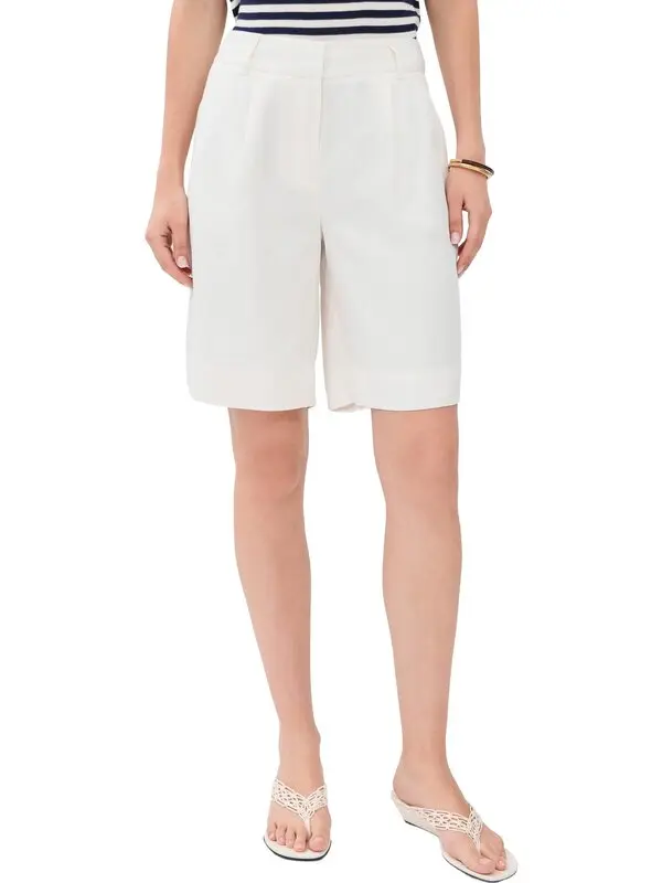 ROWING BLAZERS Linen Tencel Blend Bermuda Trousers - White