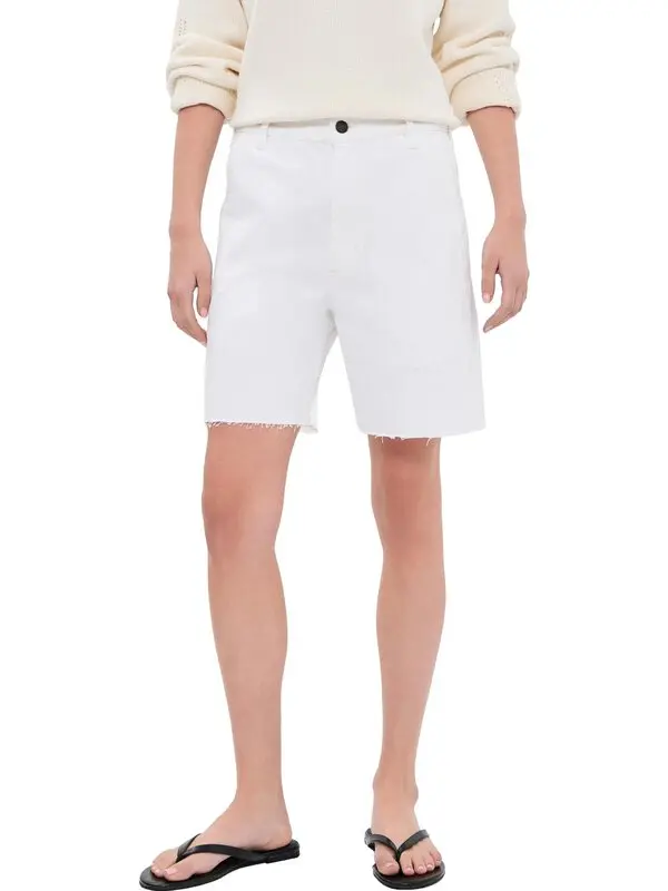 KALLMEYER Ellis Skate Shorts With Distressed Hem - Talc