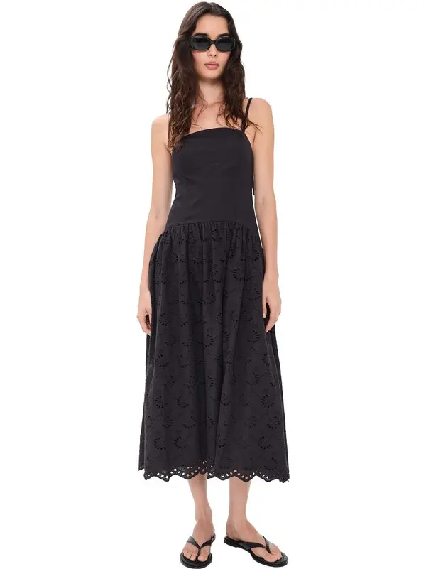 Joe's Jeans Mara Maxi Dress With Eyelet Embroidery - Black