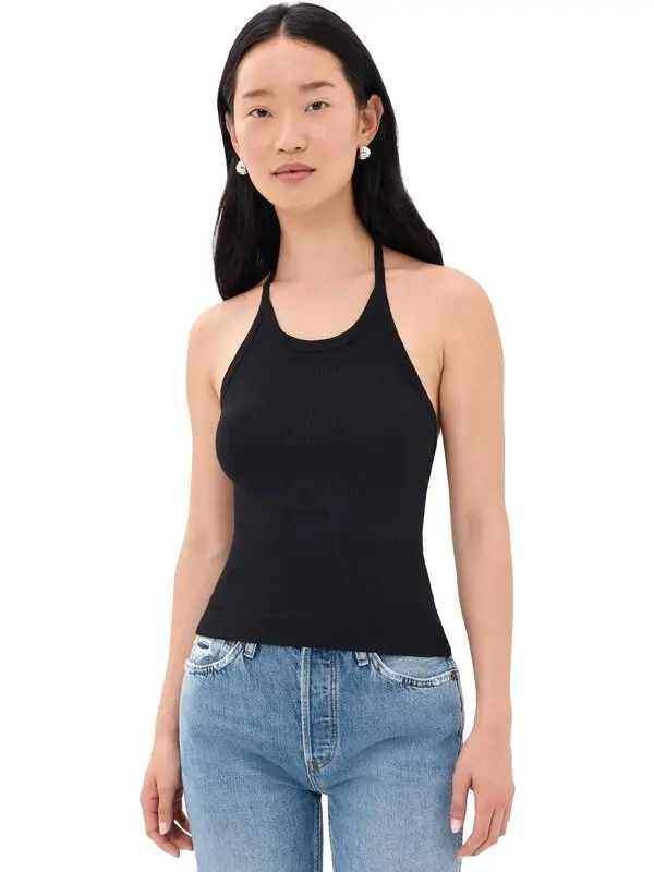 RE/DONE Sylvie Halter Top - Black