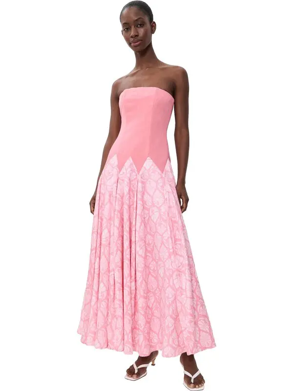 COUPER Dottie Drop Waist Dress - Flamingo