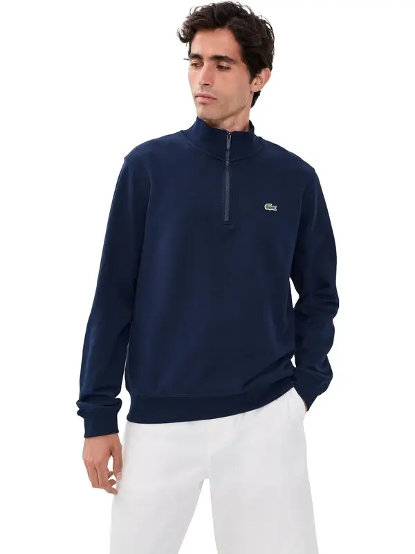 Lacoste Zip Up Sweatshirt - Navy