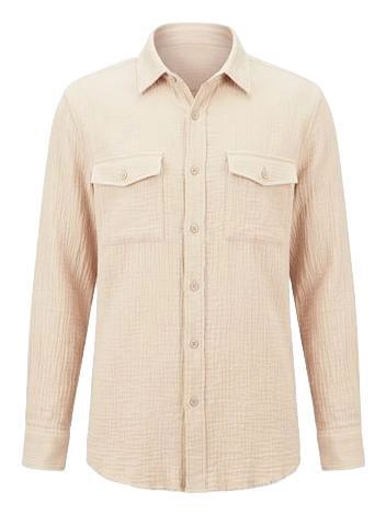 Xirena Seersucker Cotton Safari Shirt - Beige