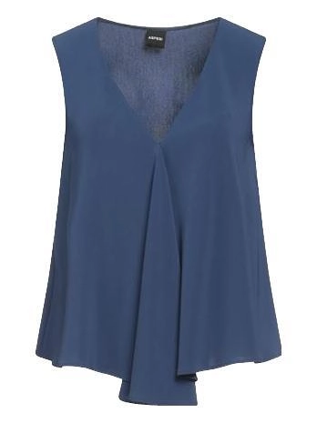 Aspesi Sleeveless V-neck Crepe Top - Navy