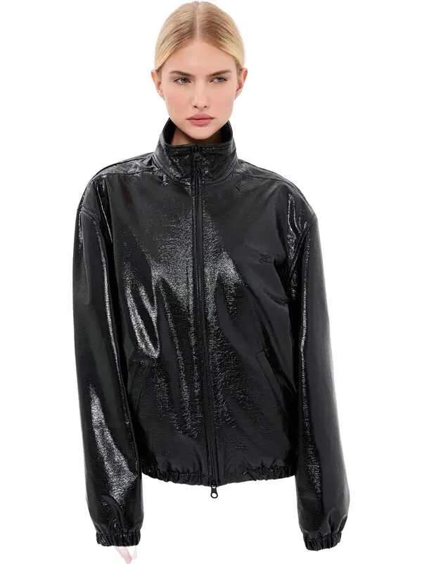 COURREGES Vinyl Track Jacket - Black